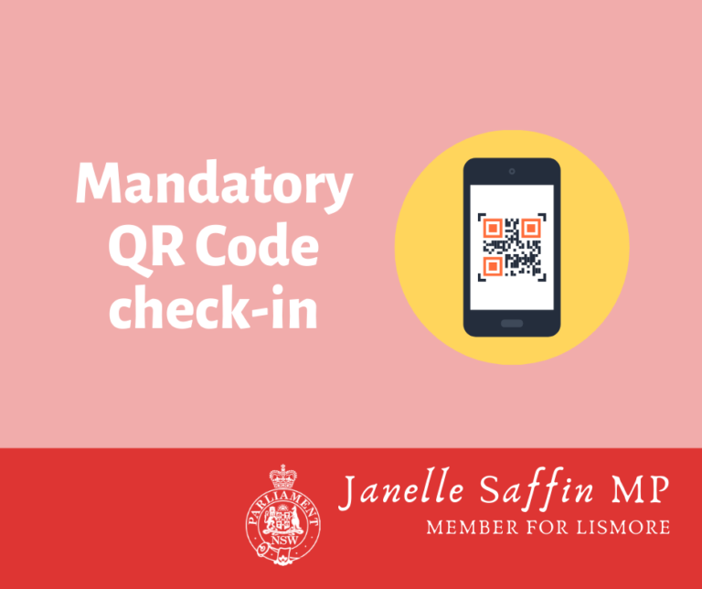 Mandatory QR Code check-in | Janelle Saffin MP